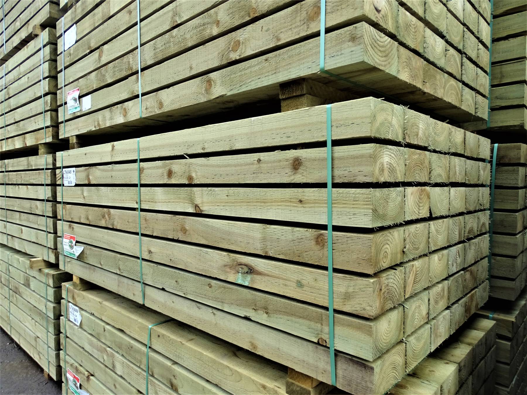 Green Incised Railway Sleepers - Yorkshire Sleeper Sawmill